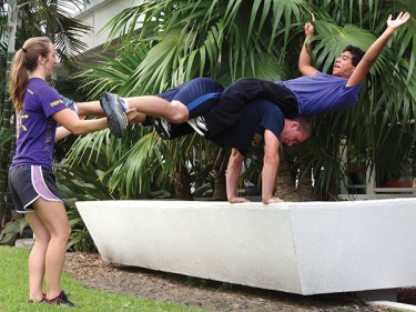 Innovative athletes practice parkour on the Rock - The Miami Hurricane