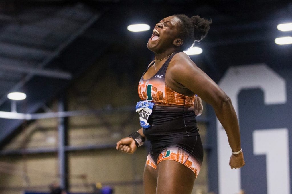 Ajagbe wins two gold medals, women place second overall at ACC Indoors ...
